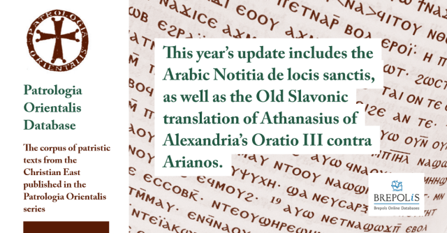 The Patrologia Orientalis Database: new update | About Brepolis