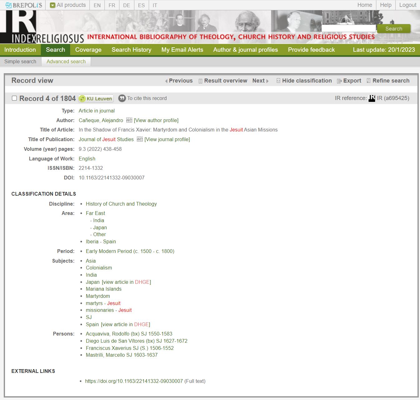 IR_record | About Brepolis