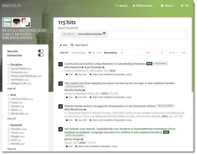 Brepolis Bibliographies – new interface (beta) | About Brepolis