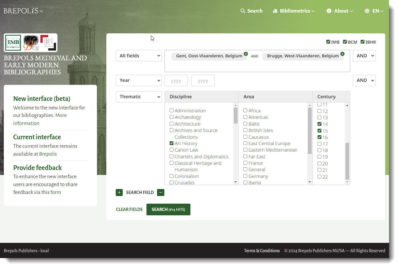 Brepolis Bibliographies – new interface (beta) | About Brepolis