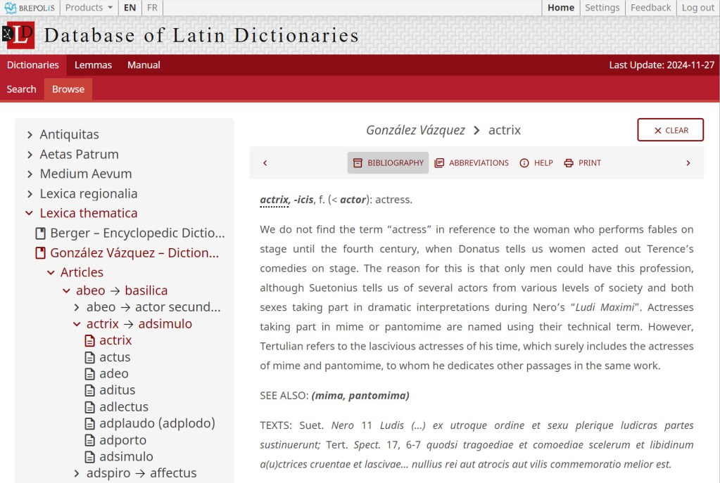 Database of Latin Dictionaries: update | About Brepolis